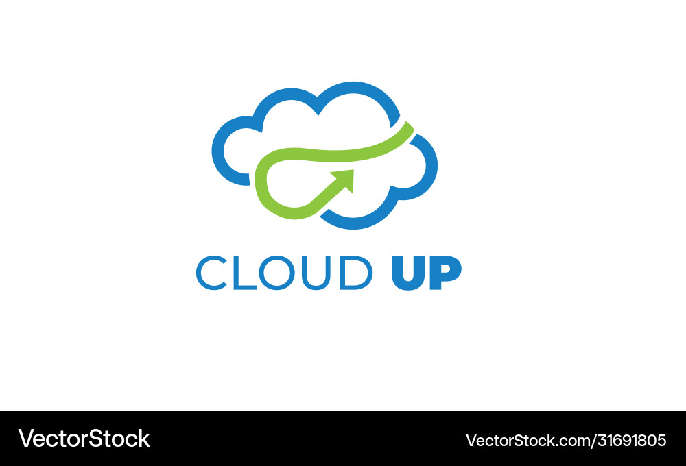 Cloud up logo can be used for upload icons Vector Image