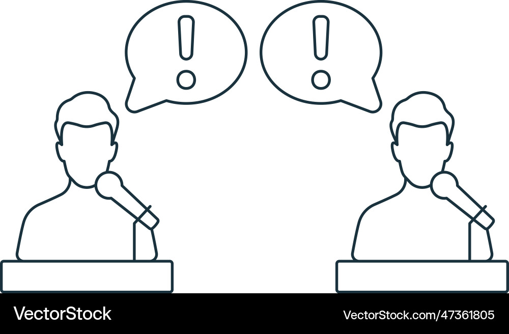 Debate icon monochrome simple sign from speech Vector Image