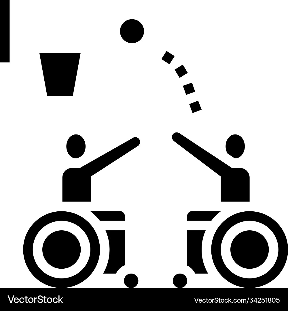 Disabled play basketball glyph icon Royalty Free Vector