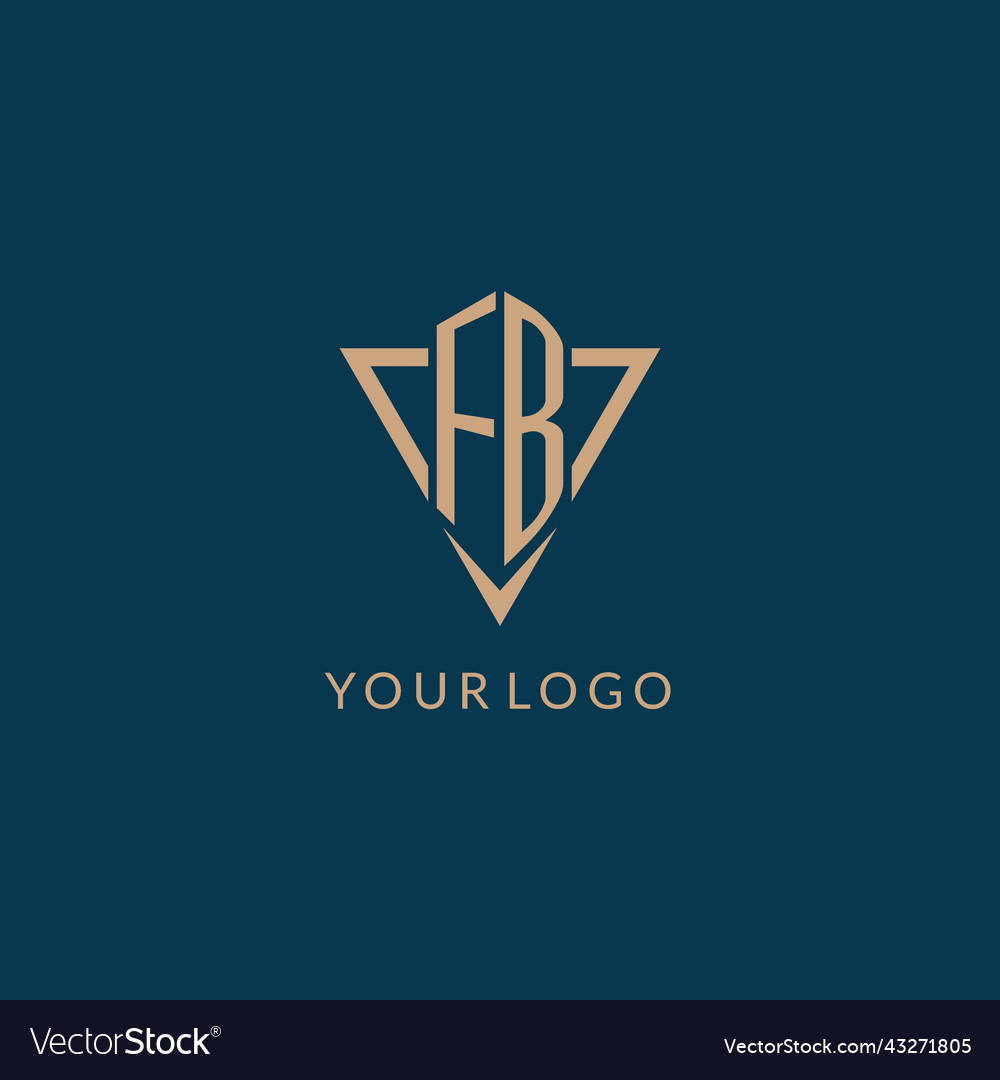 Fb logo initials triangle shape style creative Vector Image