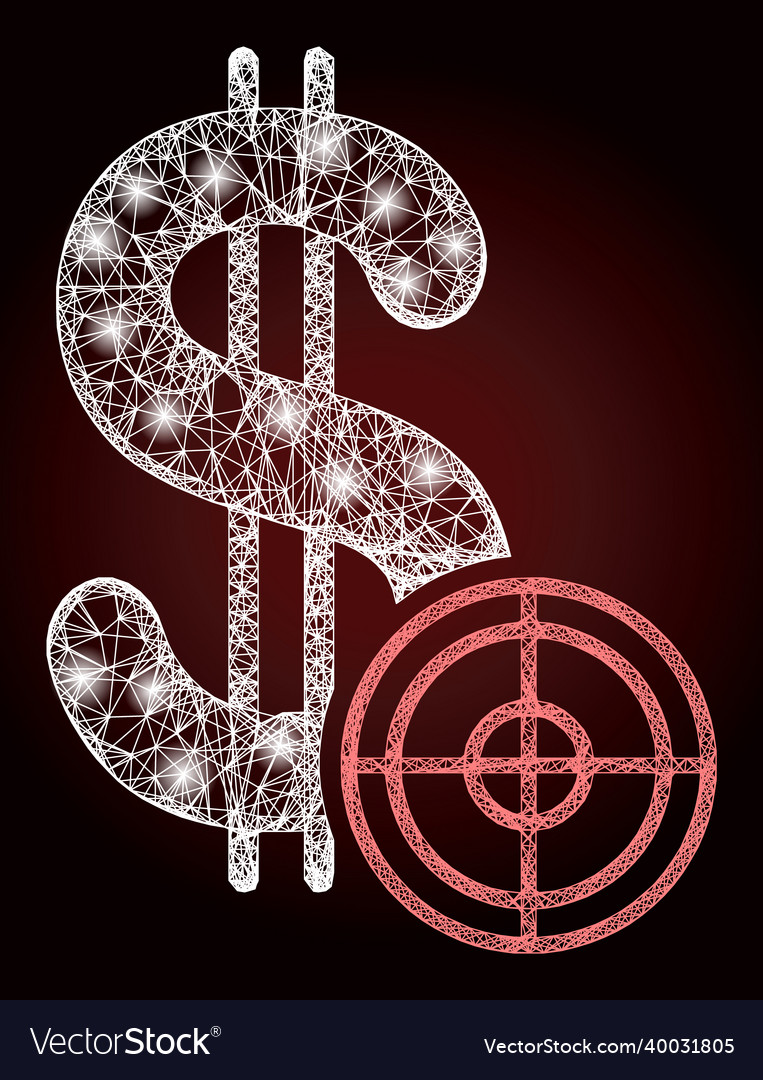 Flare hatched mesh dollar target with glare spots Vector Image Flare hatched mesh dollar target with glare spots Vector Image
