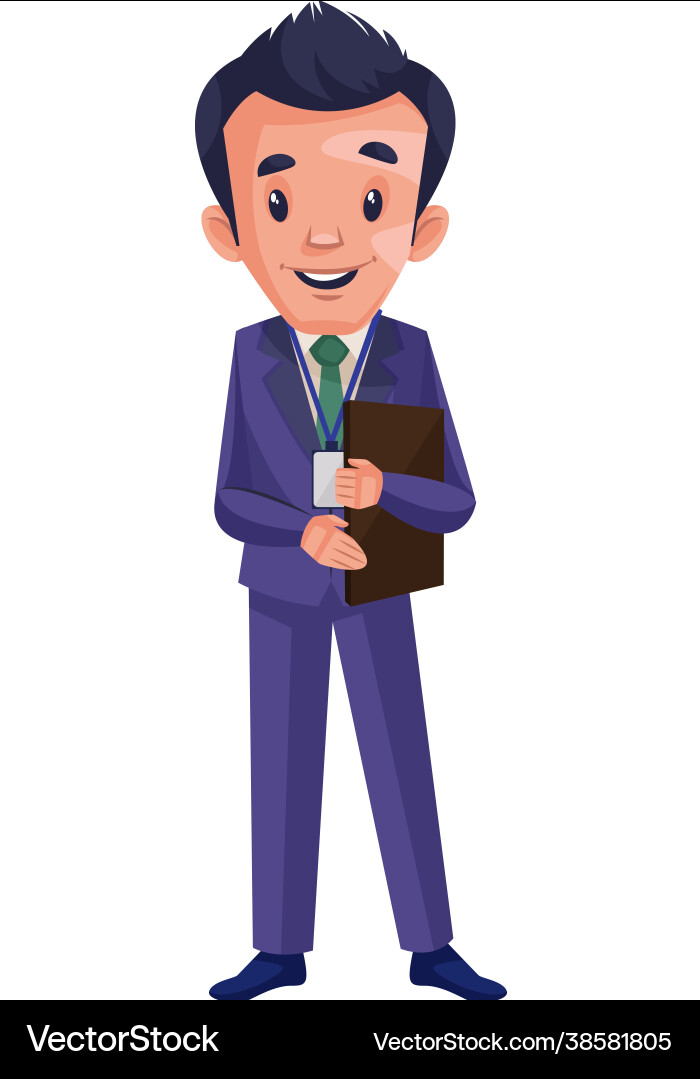 Journalist boy cartoon character Royalty Free Vector Image