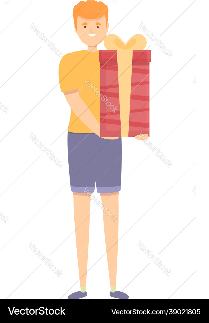 Kid gift box icon cartoon children present Vector Image