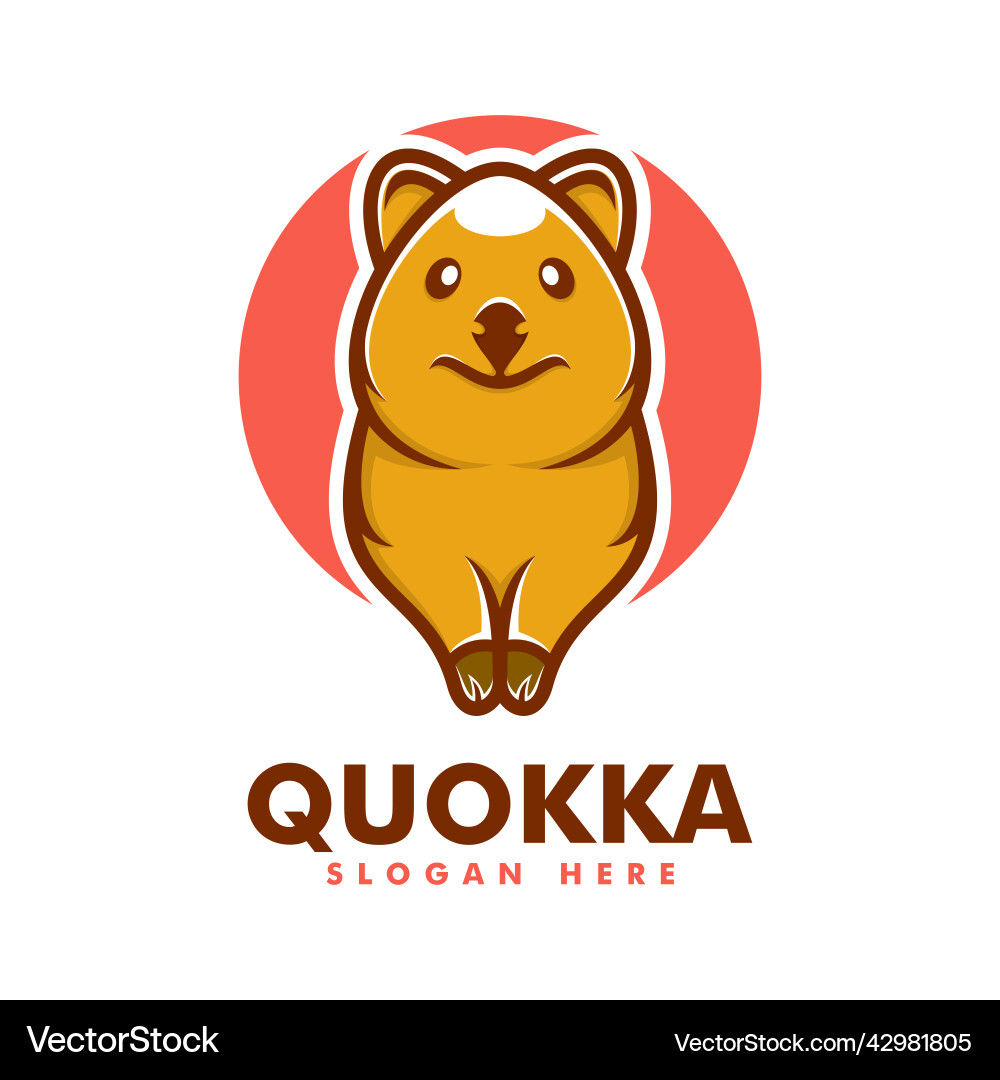 Logo quokka simple mascot style Royalty Free Vector Image