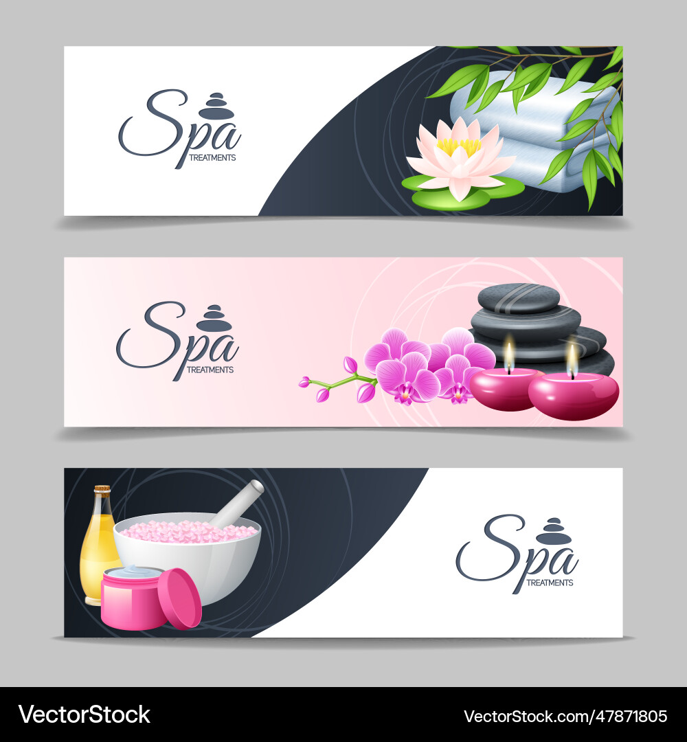 Spa banner set banner set Royalty Free Vector Image