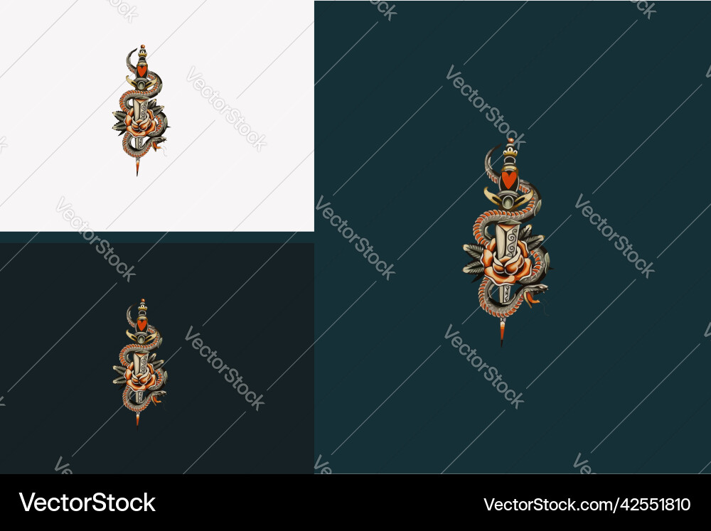 Artwork design of snake angry Royalty Free Vector Image