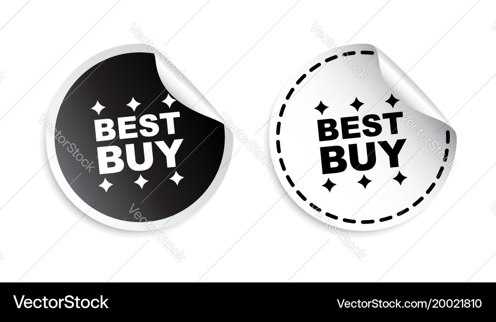 Best buy sticker black and white Royalty Free Vector Image