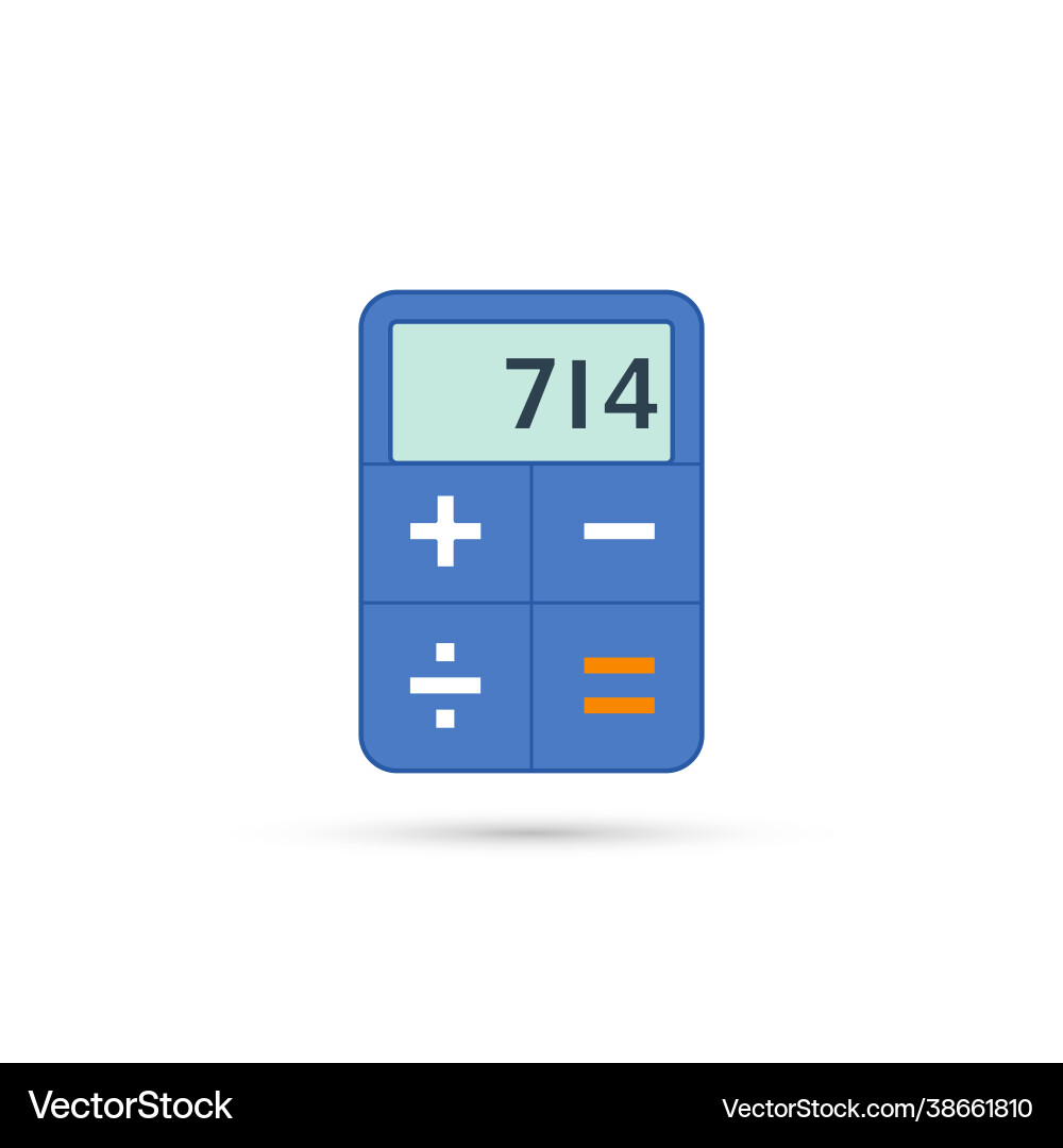 Calculator icon isolated simple flat colorful Vector Image