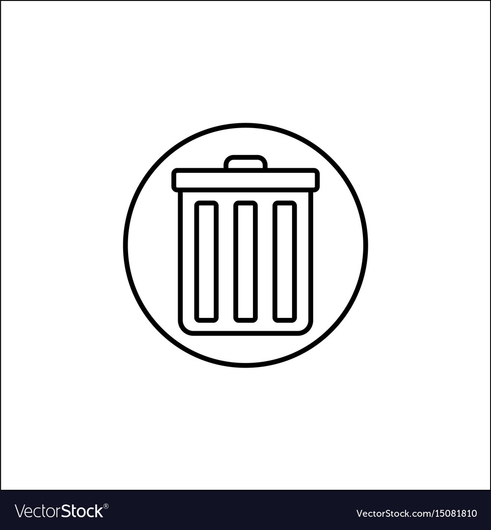 Delete and bin line icon mobile sign garbage Vector Image