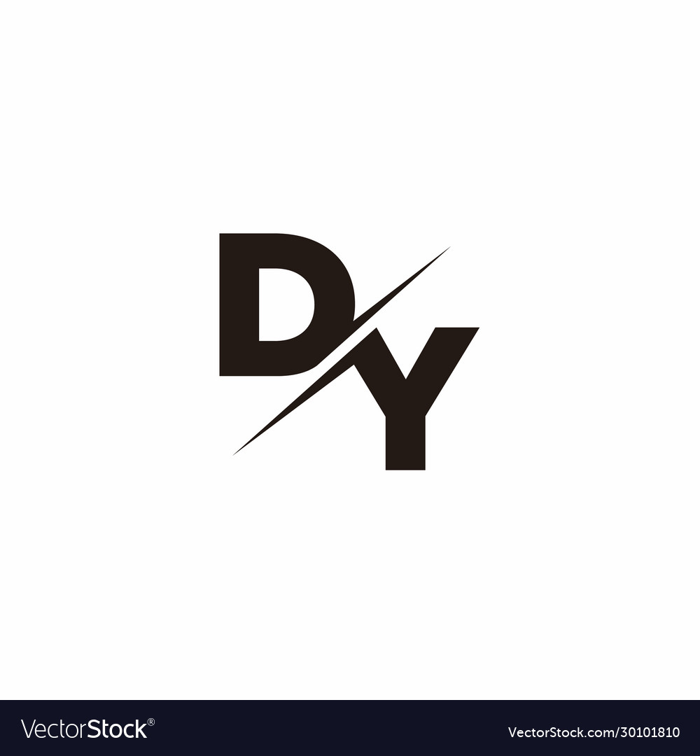 Dy logo letter monogram slash with modern Vector Image