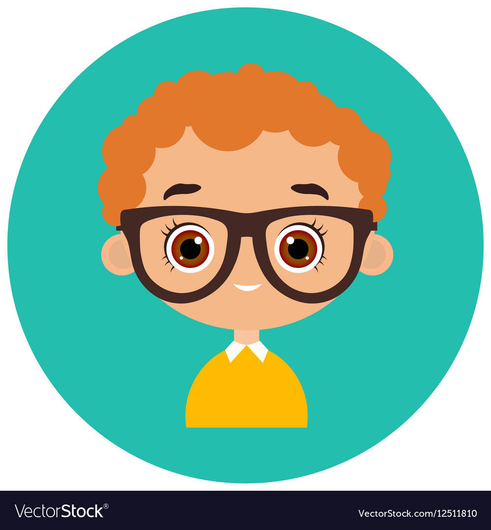 Faces avatar in circle portrait young boy Vector Image