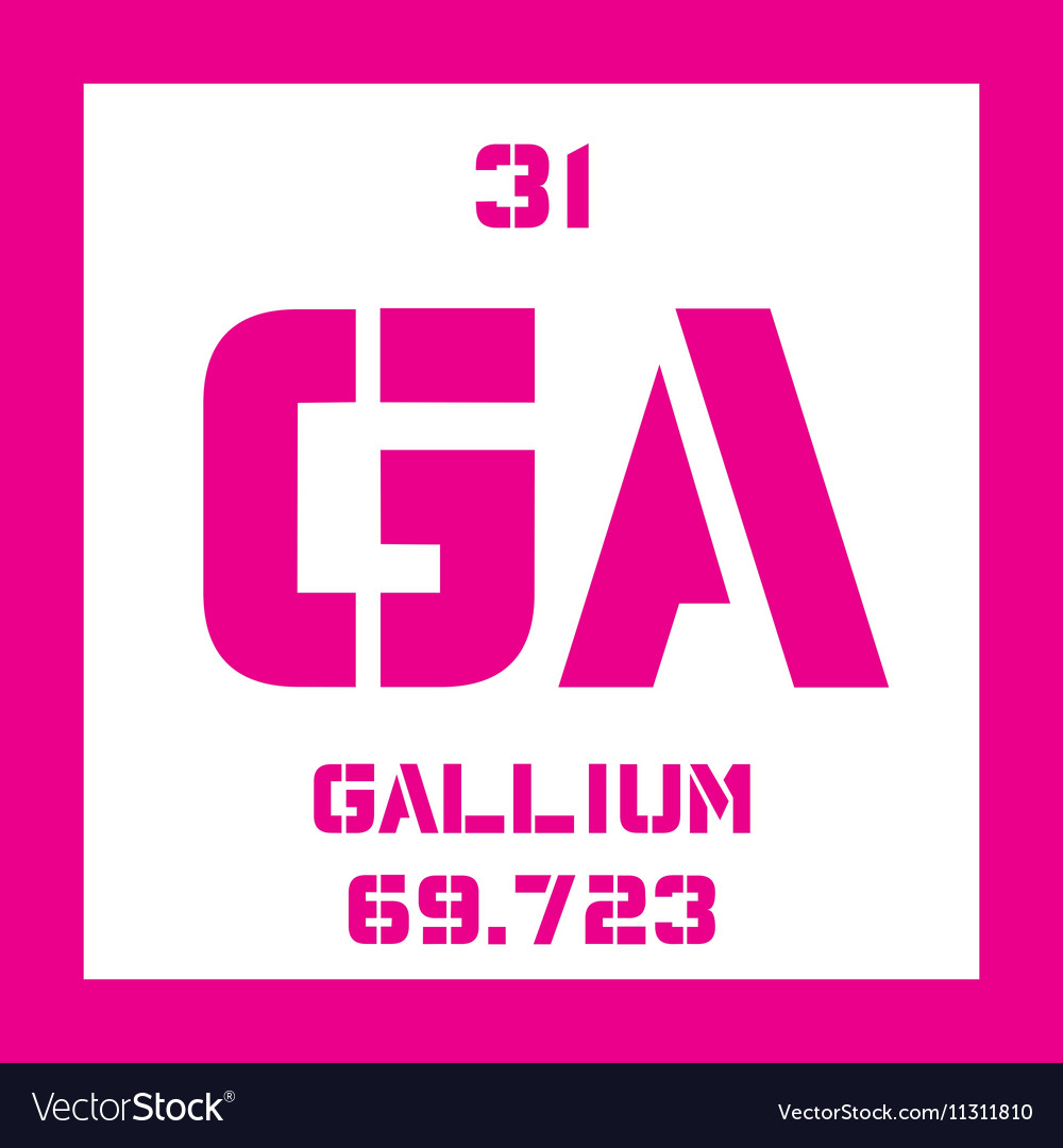 Gallium chemical element Royalty Free Vector Image Gallium chemical element Royalty Free Vector Image