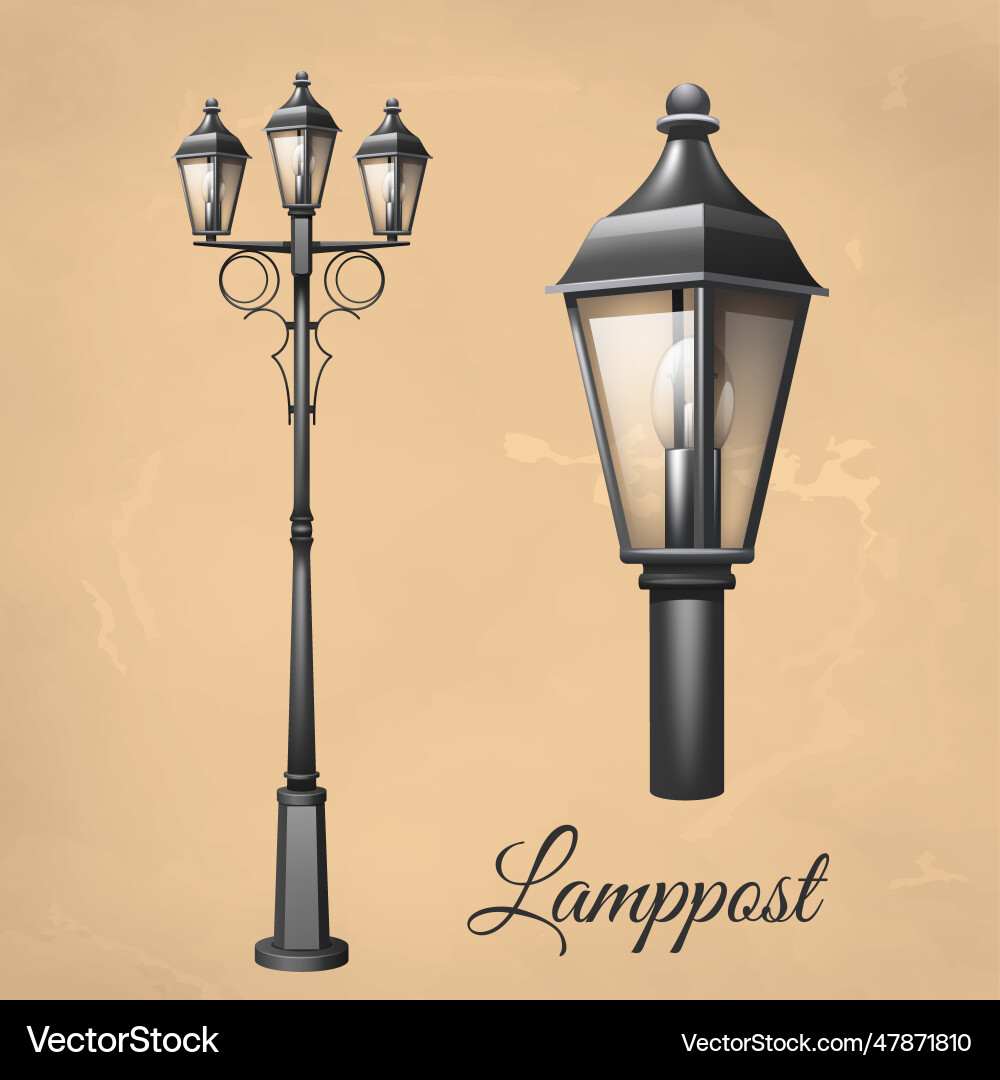 Lamp post set lamp post set Royalty Free Vector Image