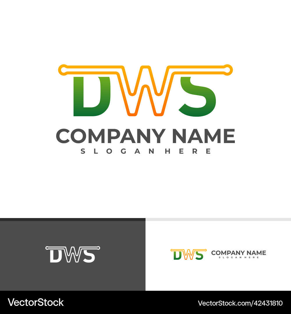 Letter d w s logo template initial d w s logo Vector Image