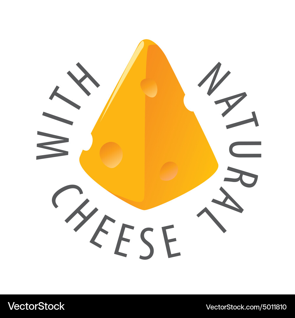 Logo triangular slice cheese Royalty Free Vector Image