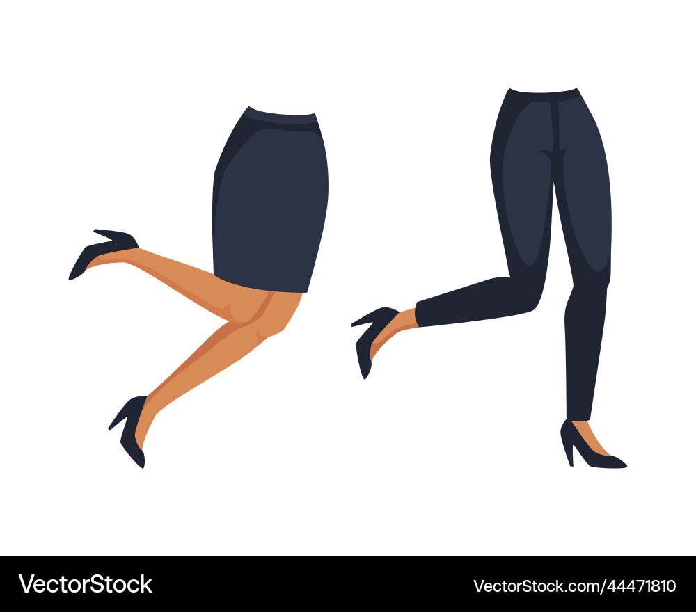 Office woman legs as constructor and creation body