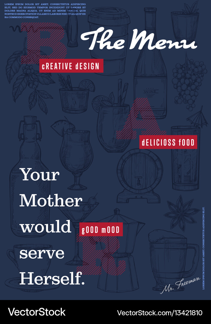 Restaurant or cafe menu cover page Royalty Free Vector Image