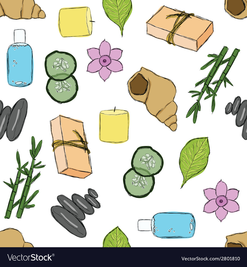 Seamless spa pattern Royalty Free Vector Image
