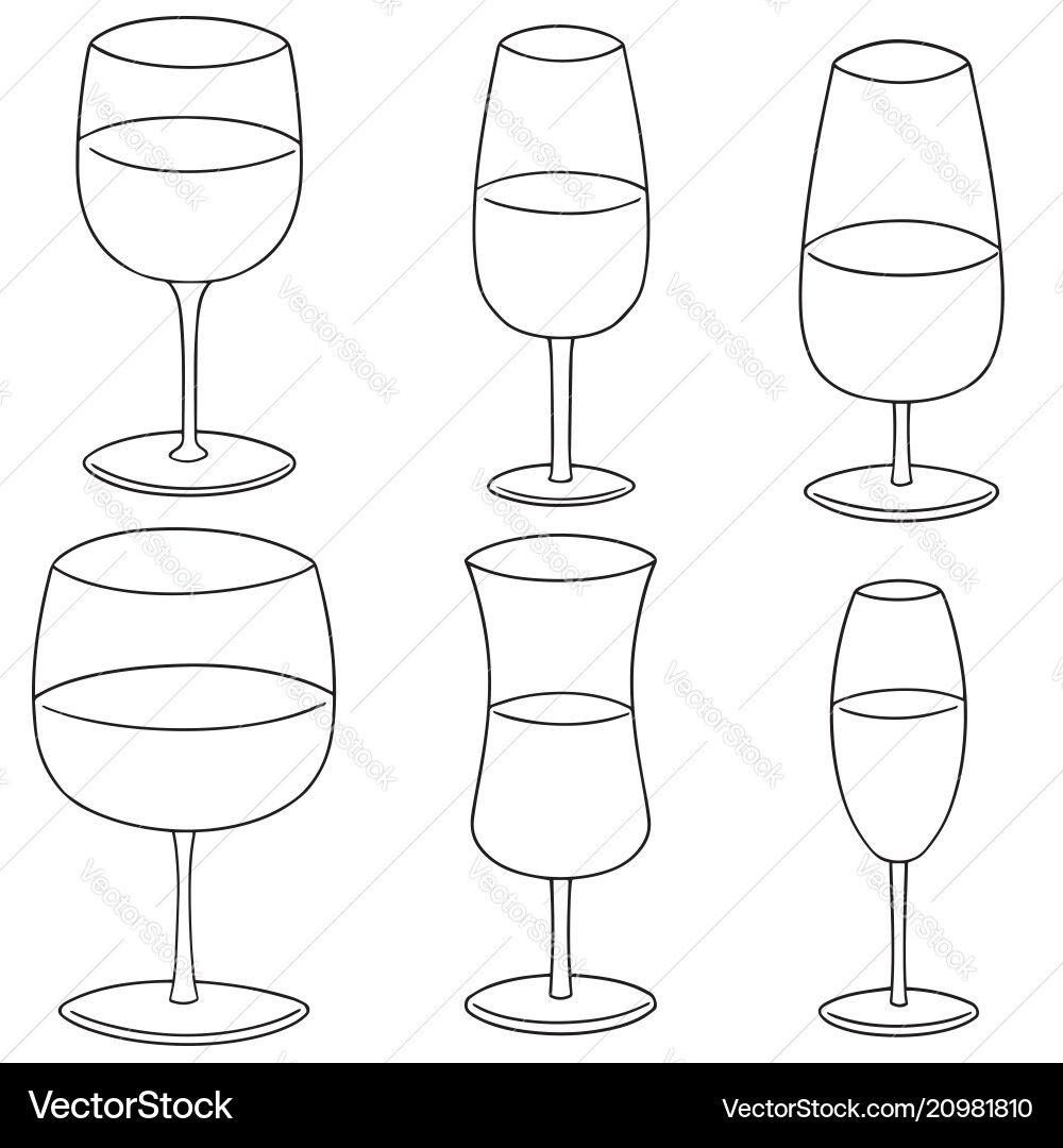 Set of wine glass Royalty Free Vector Image - VectorStock