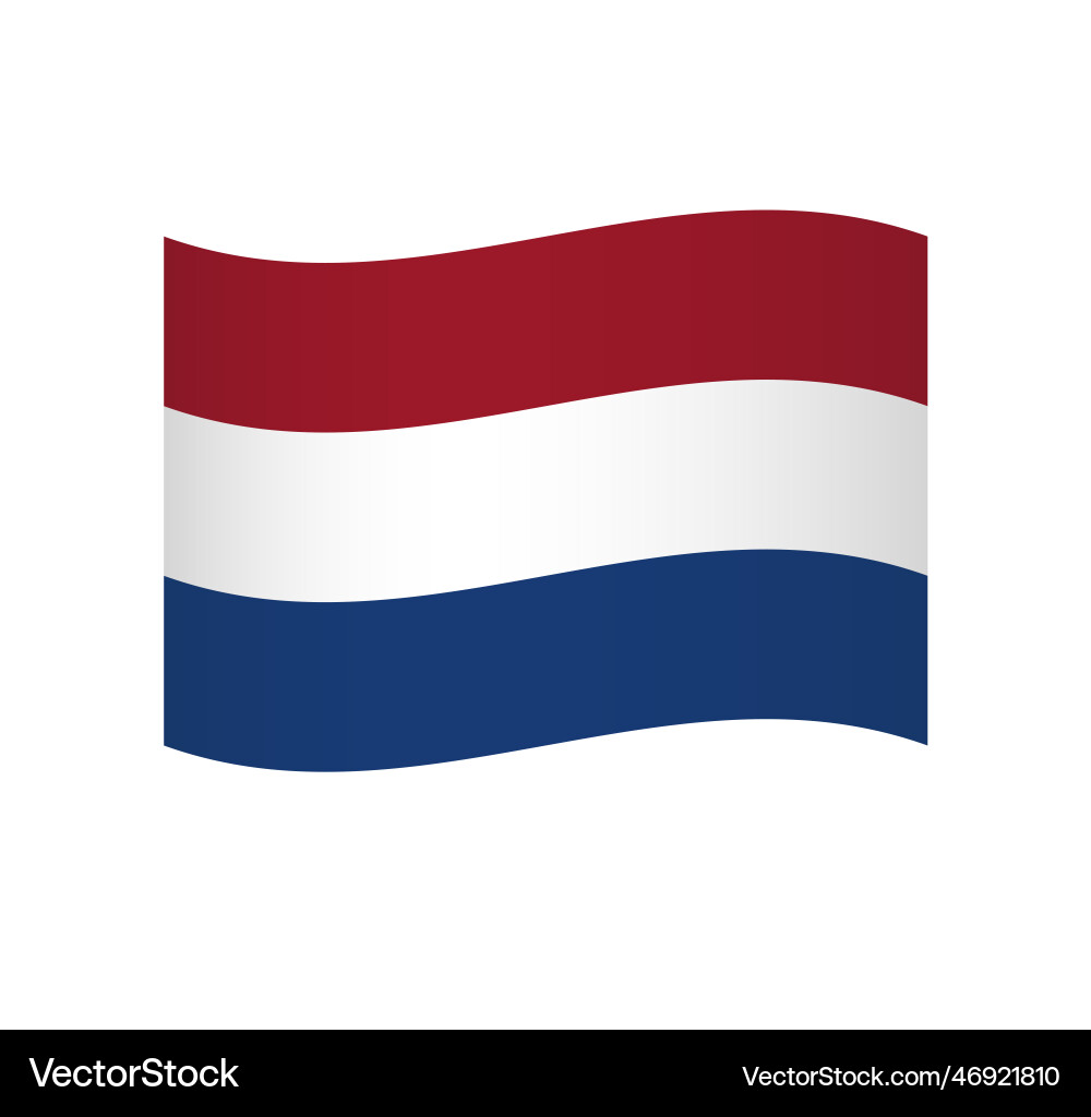 Wavy flag of netherlands Royalty Free Vector Image