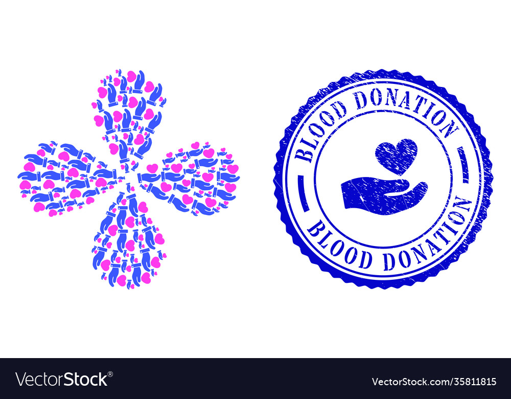 Blood donation scratched seal stamp and favourite Vector Image Blood donation scratched seal stamp and favourite Vector Image