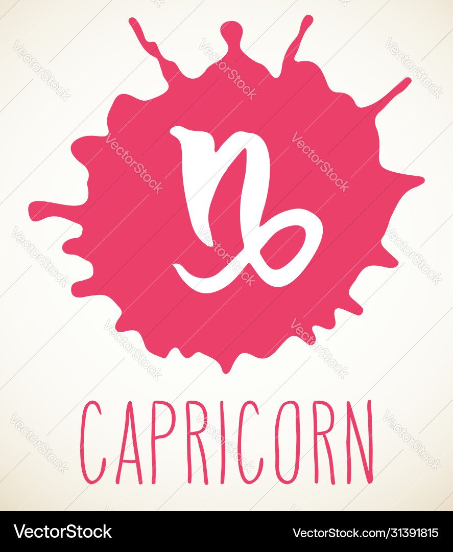Capricorn zodiac sign design element Royalty Free Vector