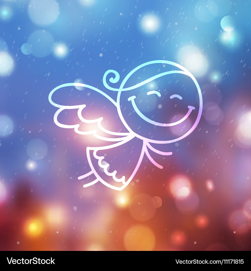 Christmas angel on blurred background Royalty Free Vector