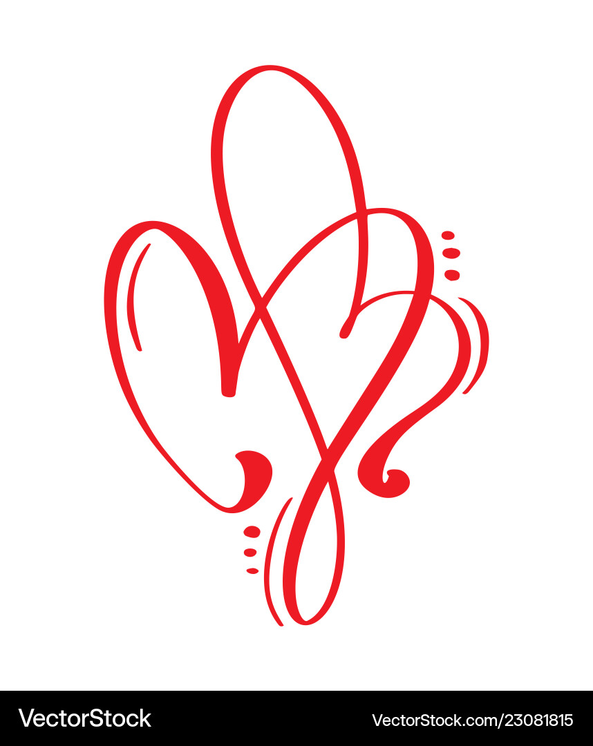 Couple red valentines day hand drawn Royalty Free Vector