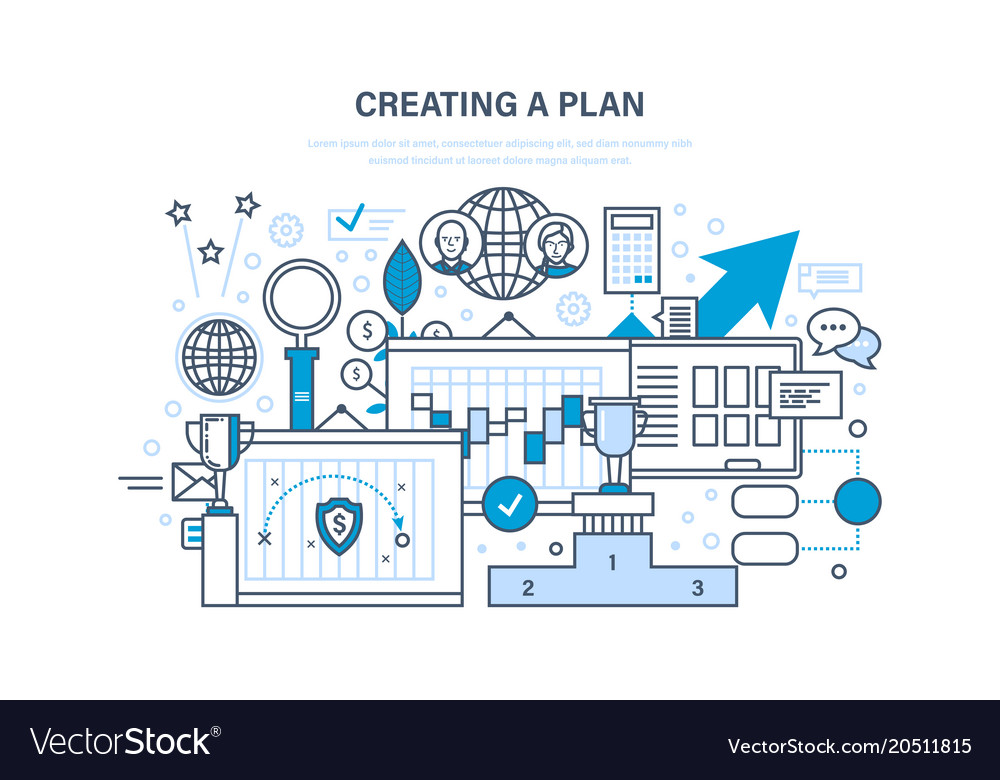 Creating plan job plan time management Royalty Free Vector Creating plan job plan time management Royalty Free Vector
