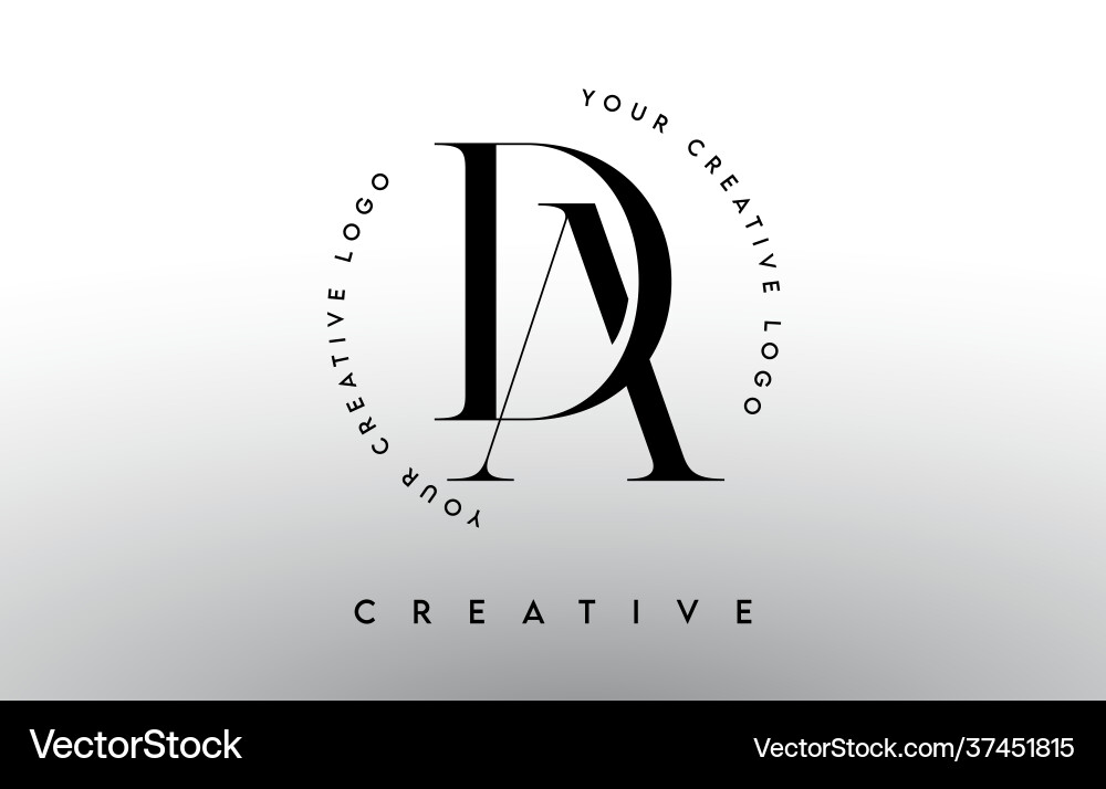 Da letter logo design with serif typography font Vector Image