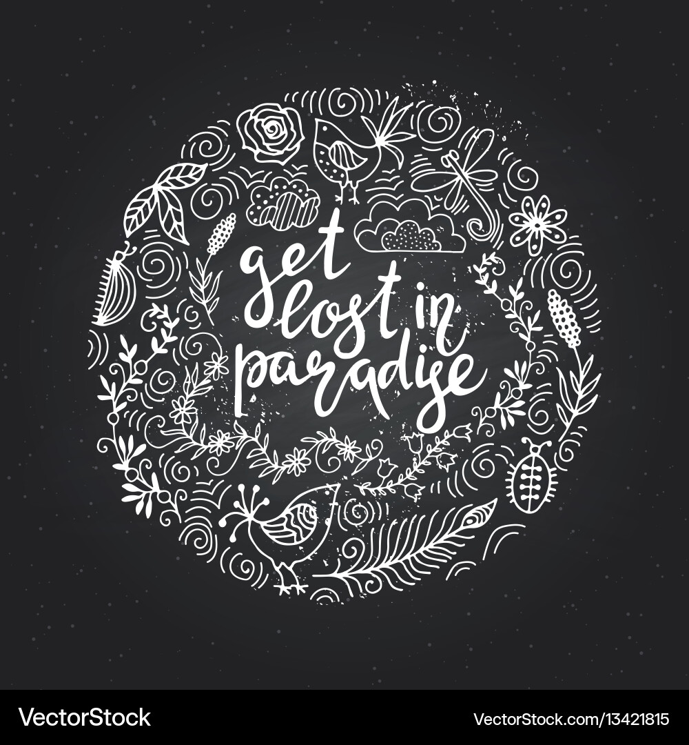 Hand drawn themed phrases modern style lettering Vector Image