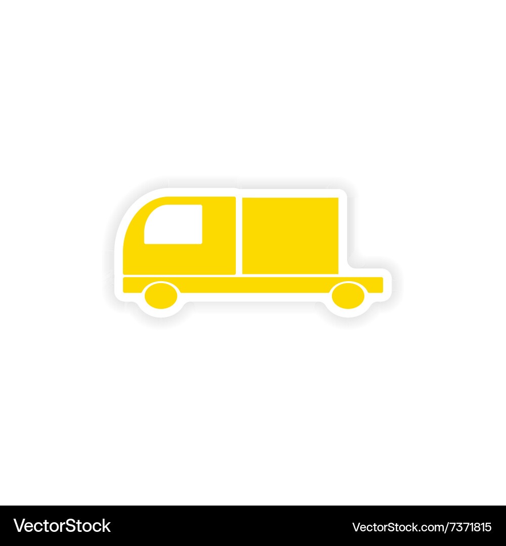 Icon sticker realistic design on paper car freight