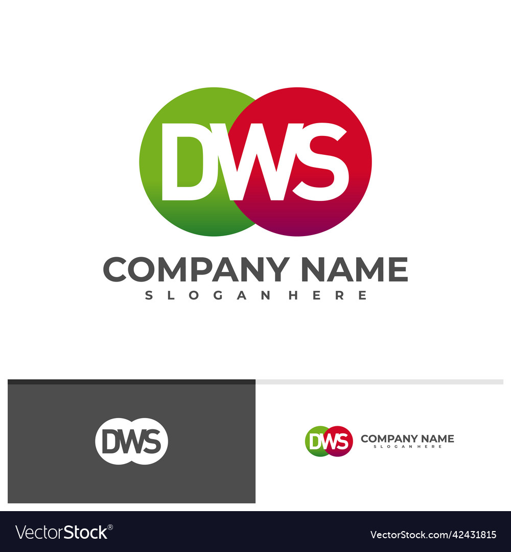 Letter d w s logo template initial Royalty Free Vector Image