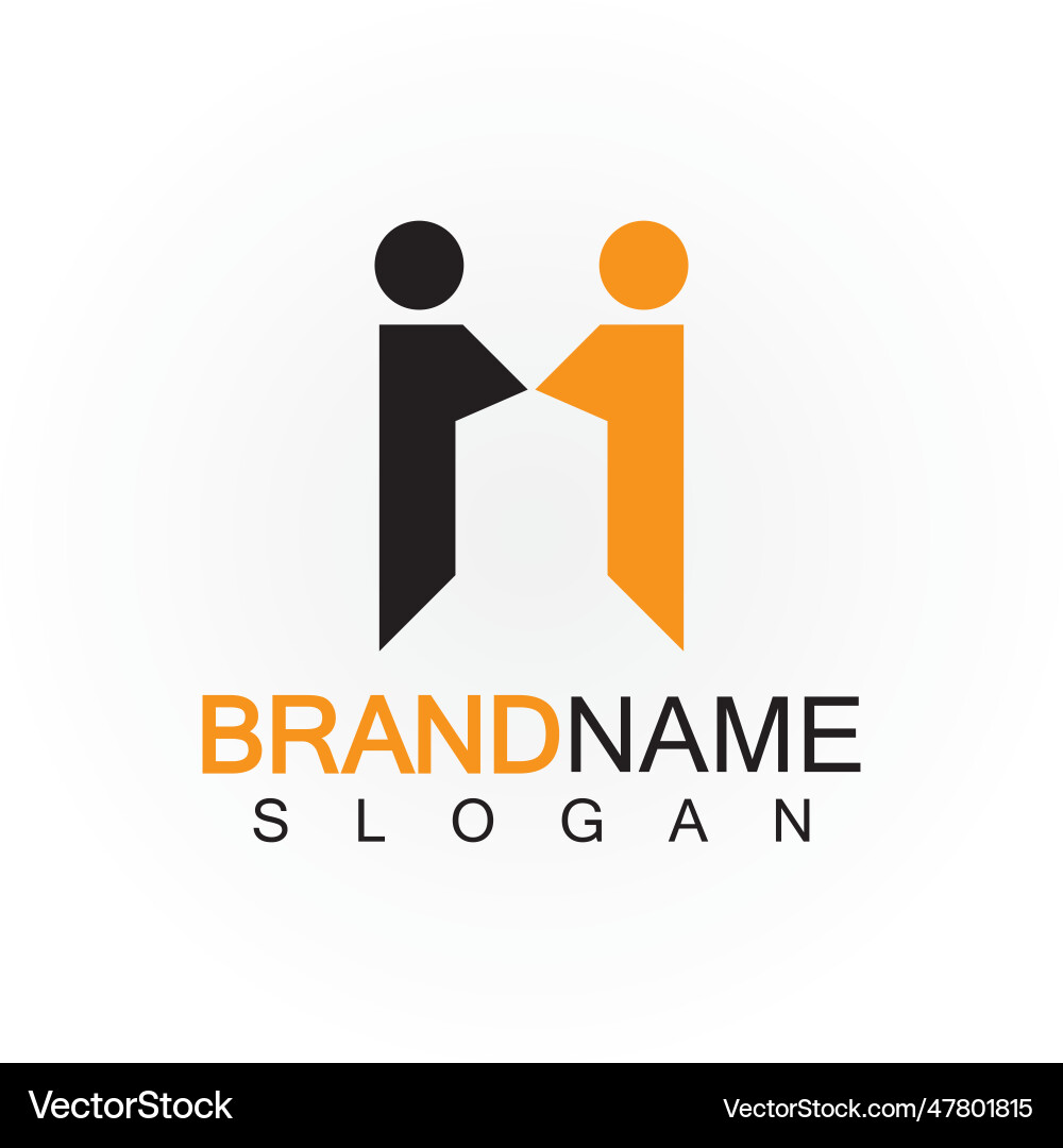 M letter people concept logo template Royalty Free Vector