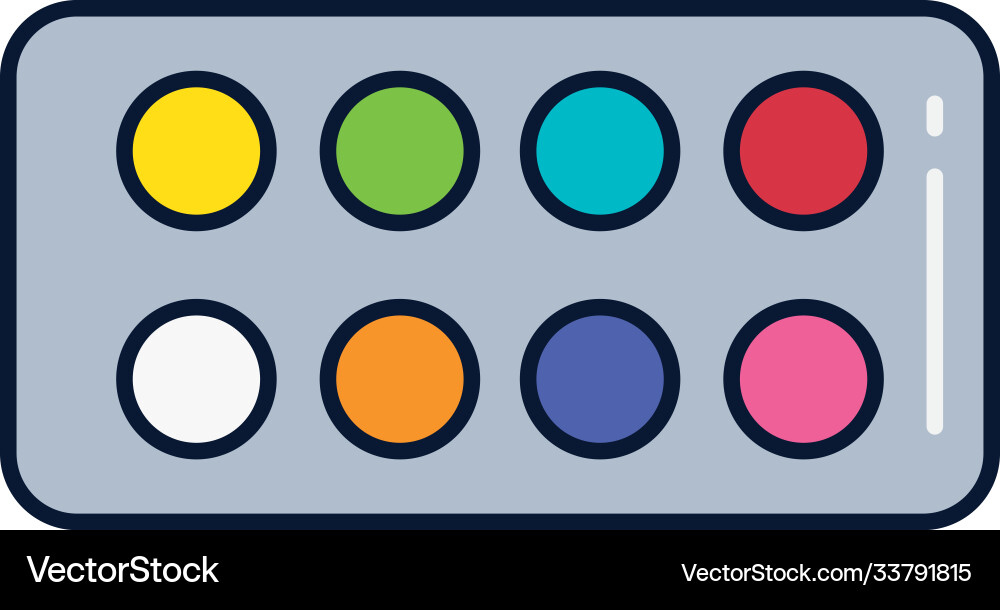 Paint palette line and fill style icon Royalty Free Vector