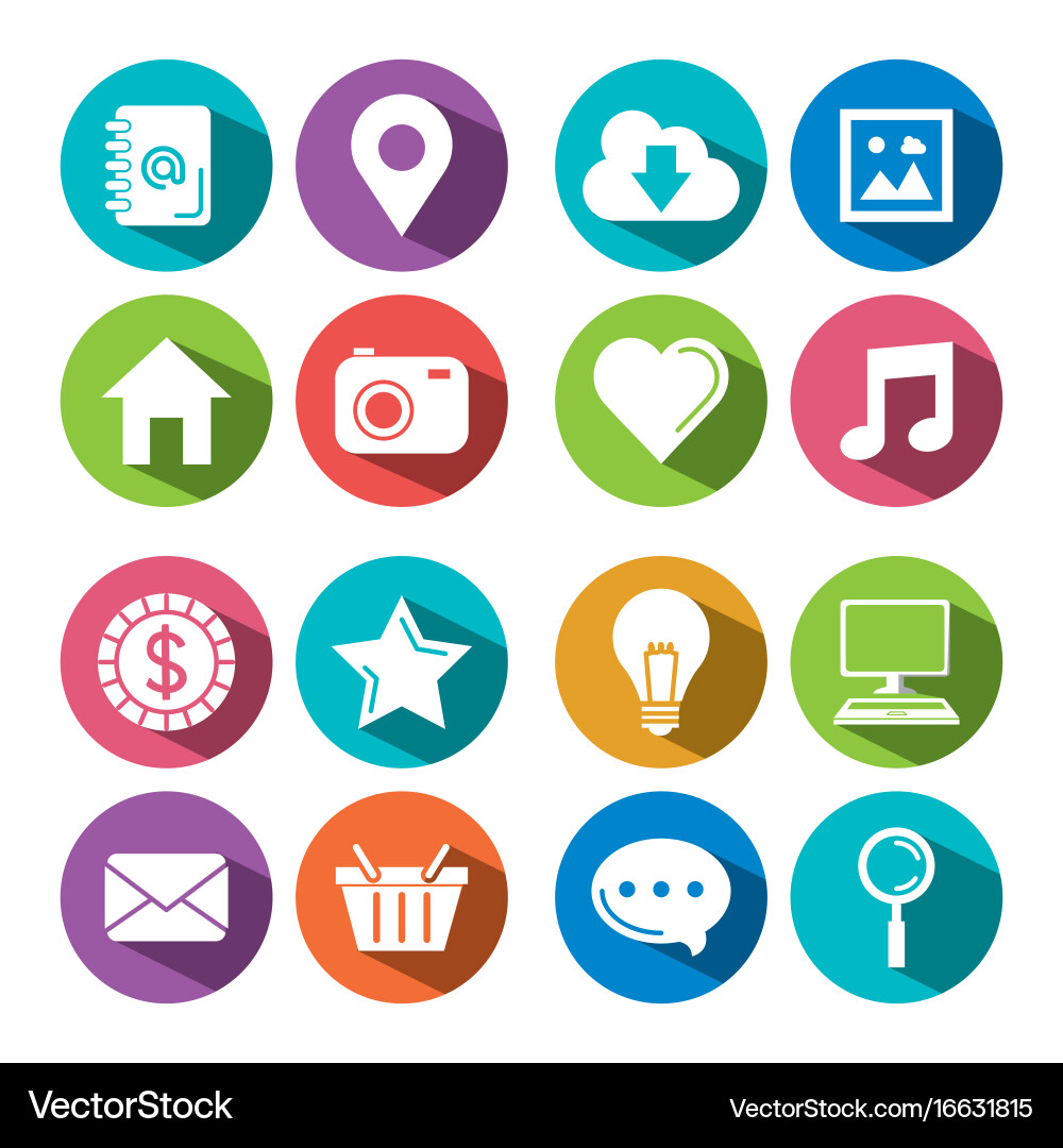 Set of social media sign and symbol elements Vector Image
