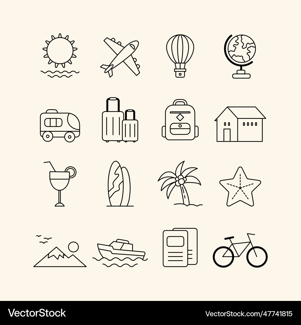 Travel icon collection on white background Vector Image