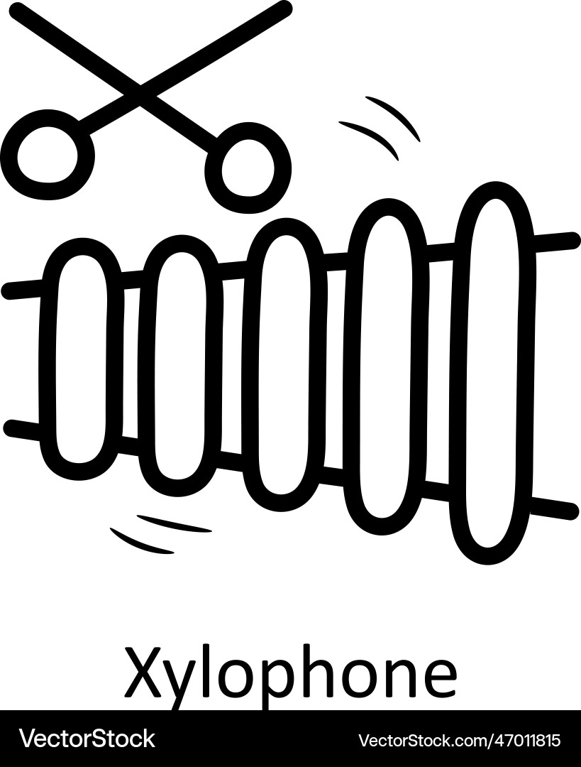 Xylophone outline icon design Royalty Free Vector Image