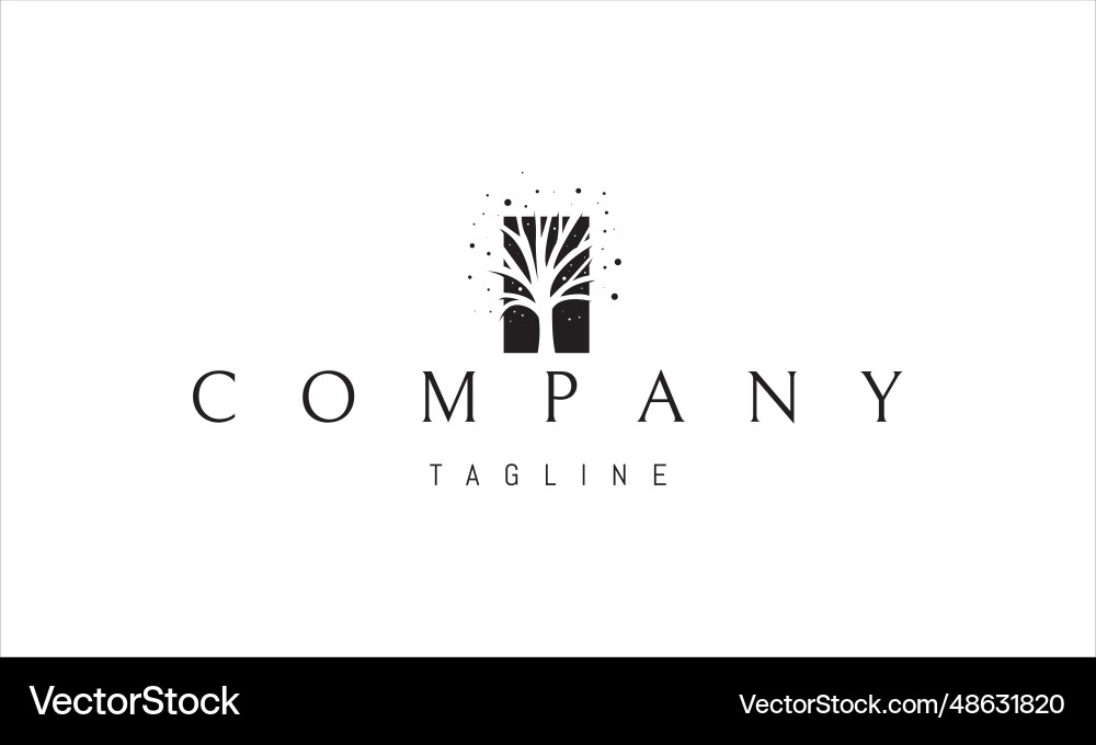 A logo with an abstract image of a tree Royalty Free Vector