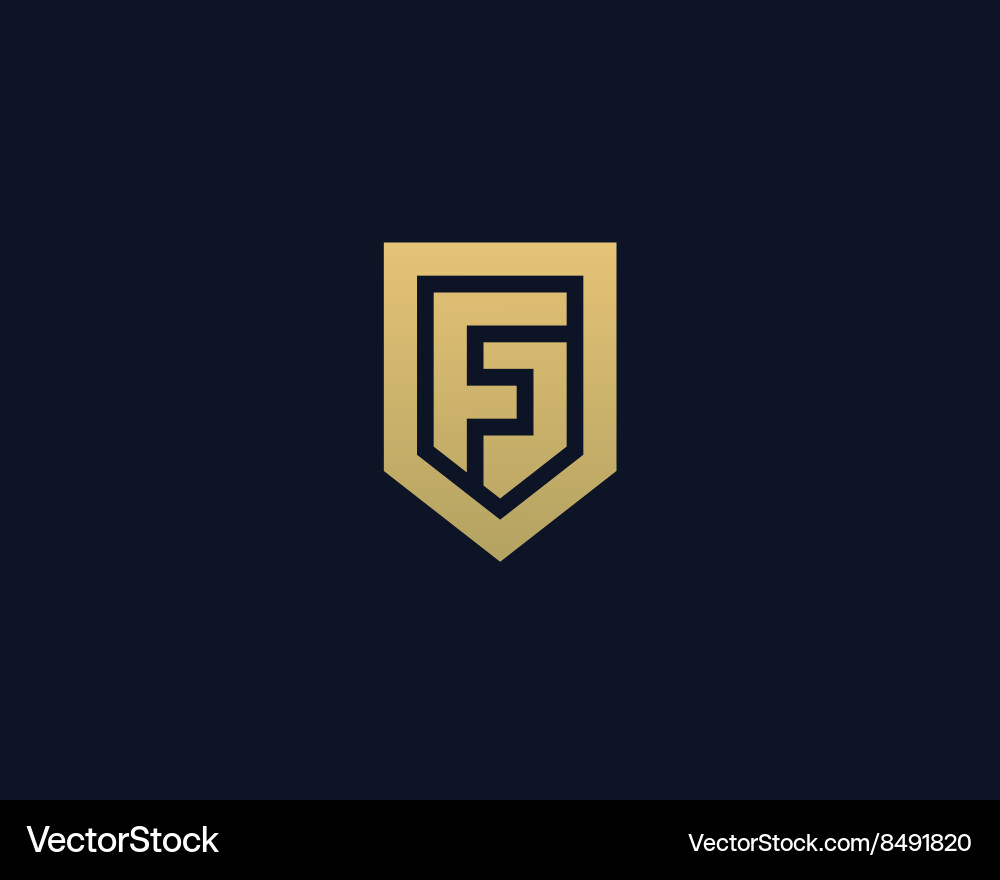 Abstract letter F shield logo design template Vector Image