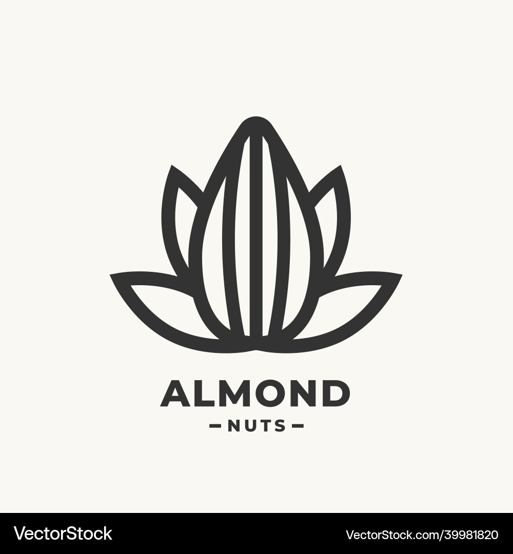 Almond organic line icon or linear style Vector Image