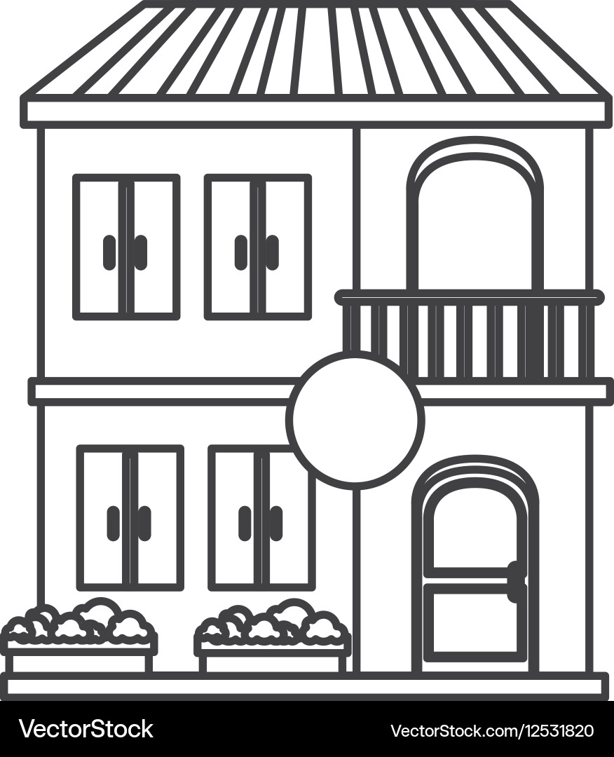 Exterior house isolated icon Royalty Free Vector Image