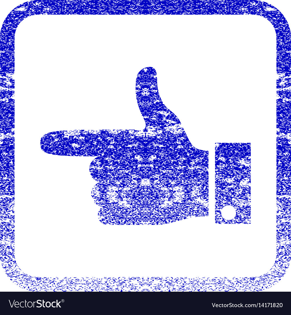 Hand pointer left framed textured icon Royalty Free Vector