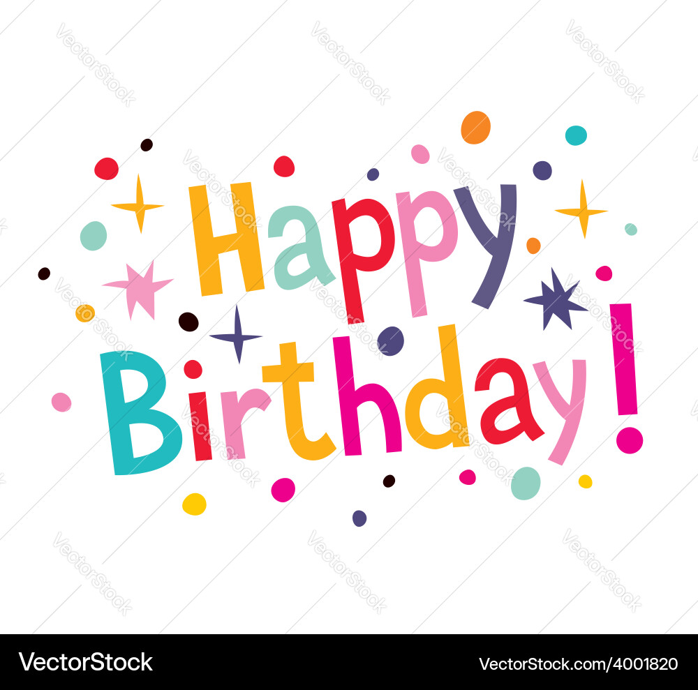 Happy birthday cartoon text 2 Royalty Free Vector Image