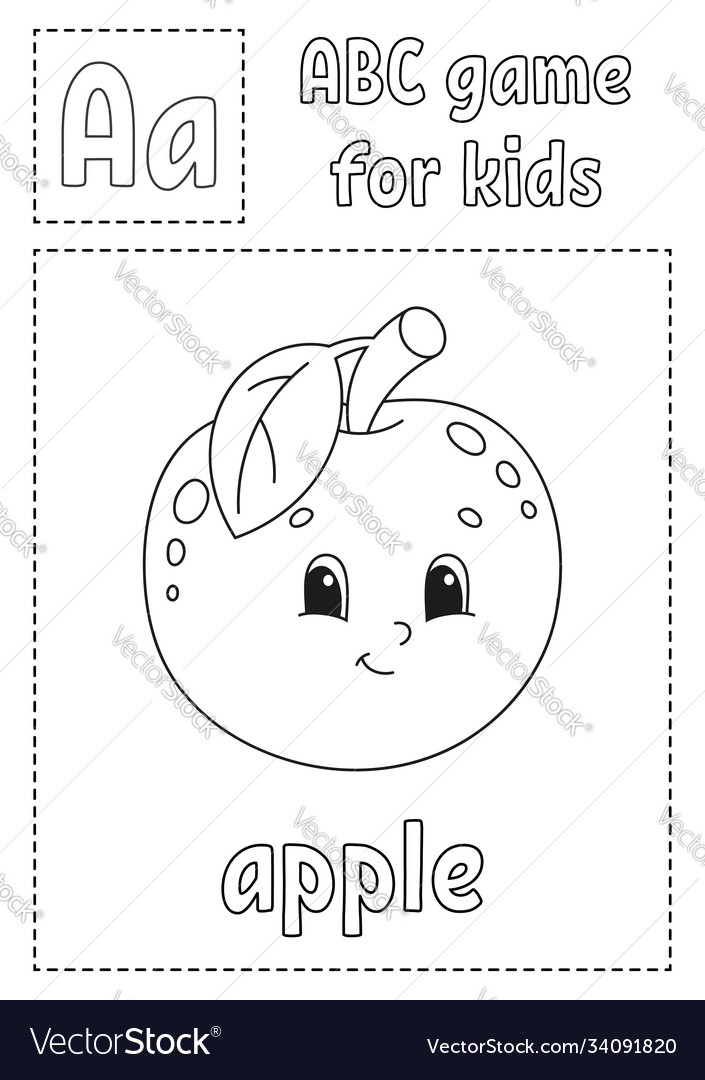 Letter a is for apple abc game kids alphabet Vector Image