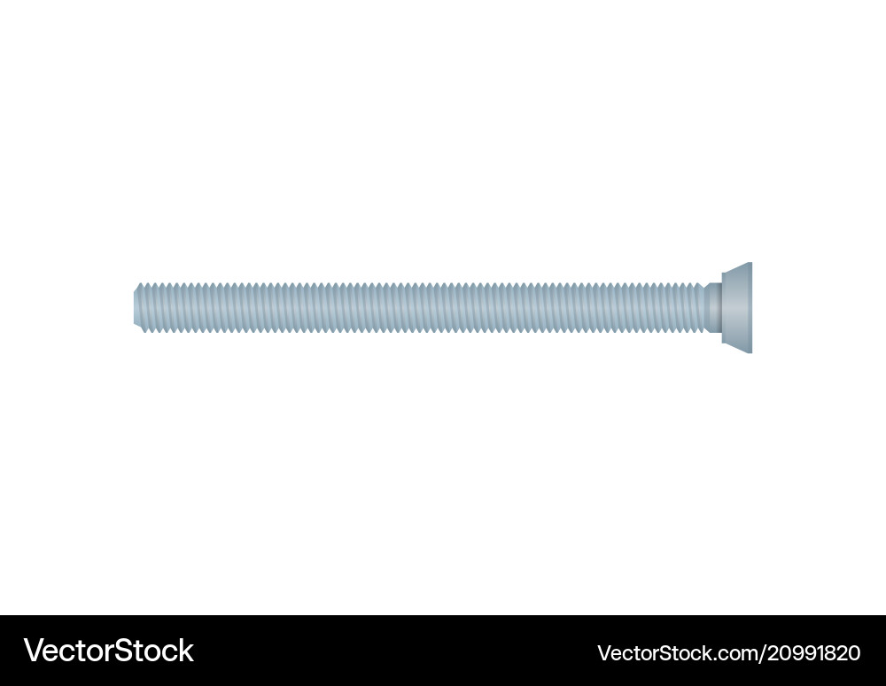 Long carriage bolt isolated on white background Vector Image