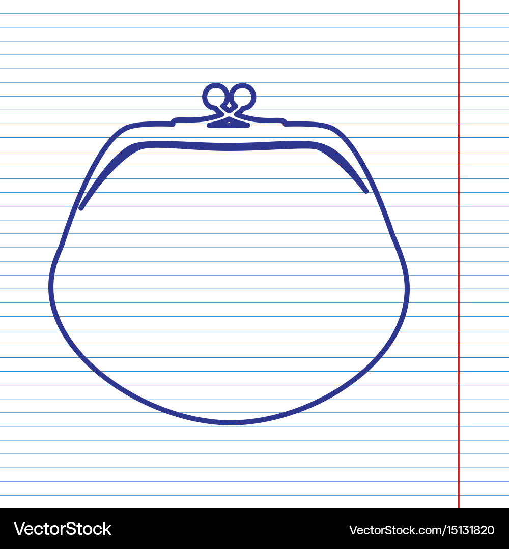 Purse sign navy line icon Royalty Free Vector Image