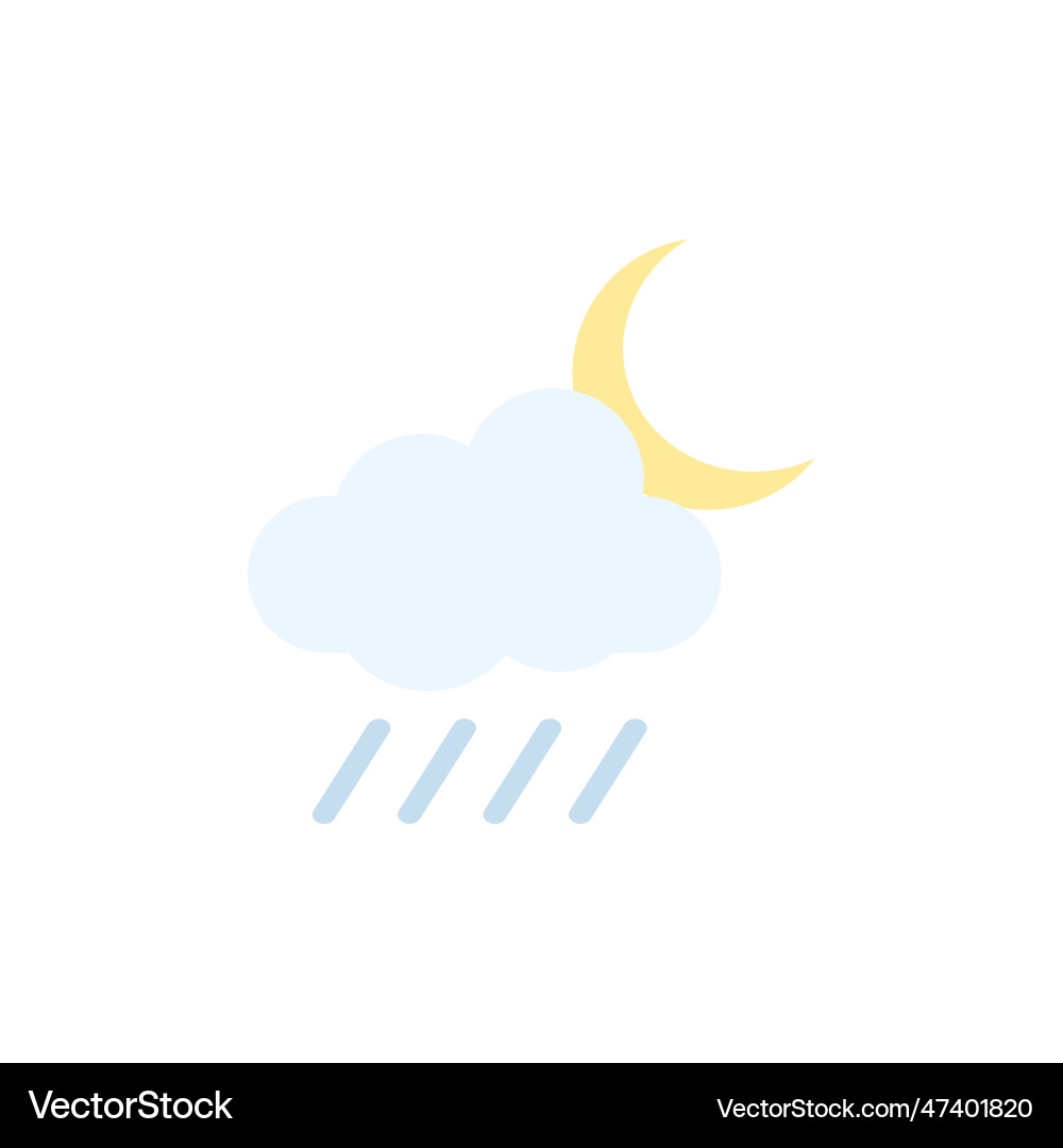 Rainy weather at night icon Royalty Free Vector Image