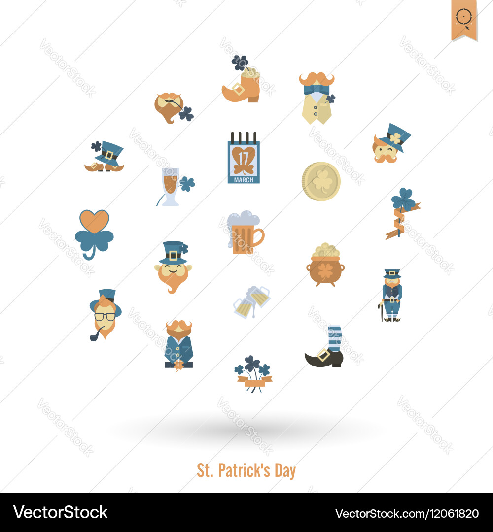 Saint patricks day isolated icon set Royalty Free Vector