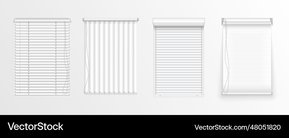 Set of horizontal and vertical blinds for window Vector Image